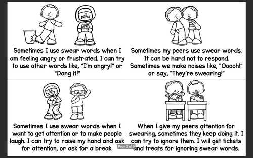Swearing Social Story | Social Stories | Positive Language Social Story