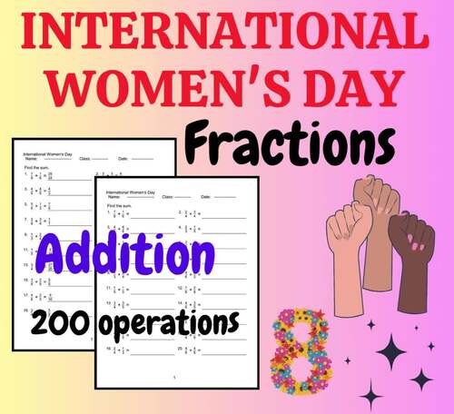 Empower Her Math Skills: International Women's Day Fraction Addition ...