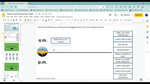 Winter Snowman Telling Time Bundle Printables and Interactive Google ...