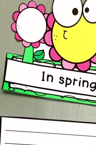 Spring Flower Craft - Writing Prompt No Prep Craft - Kindergarten