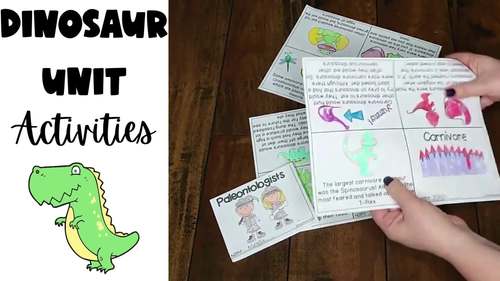 Dinosaurs Unit Dinosaur Activities, Writing, Reading, Craft Book