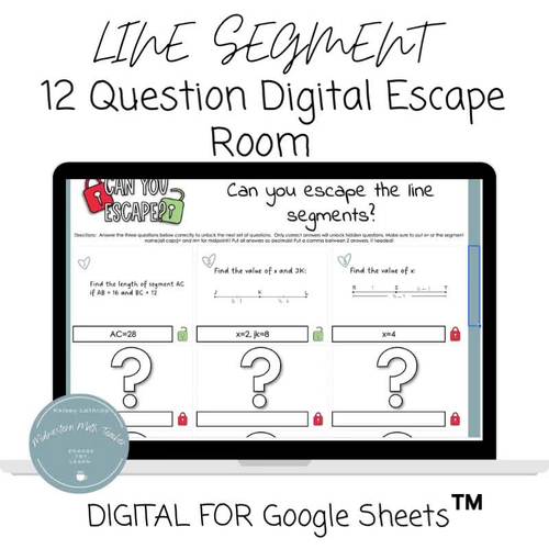 Line Segment and Midpoint Digital Escape Room by Midwestern Math Teacher