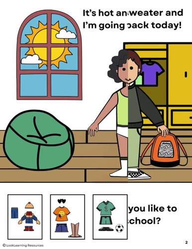 “What To Wear” Adaptive Book, Coloring + Dress Up Doll Activity Set ...