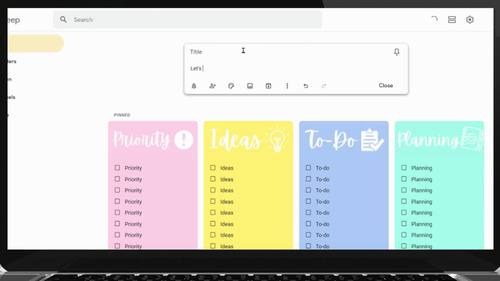 Google Keep Headers | Black Text | Organize by Mrs Techie | TPT