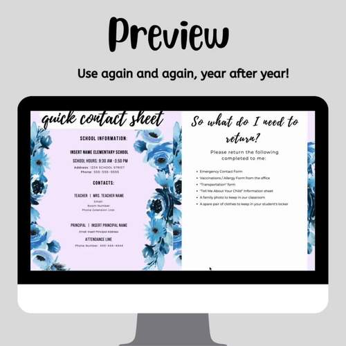 Meet the Teacher Template / Open House Night by Tay Teaches Two | TPT