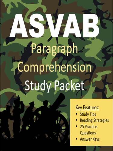 ASVAB Paragraph Comprehension Study Packet by Wild and Wacky Worksheets