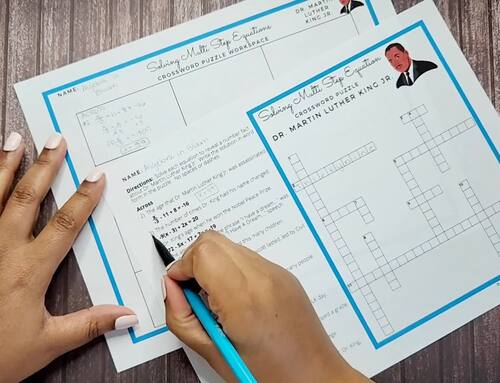 Martin Luther King Jr. Math Crossword Puzzle // Solving Multi-Step ...