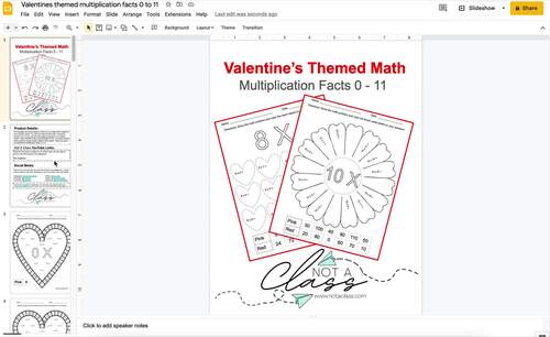 Valentine's Themed Multiplication Facts Practice Worksheets 0 - 11 ...