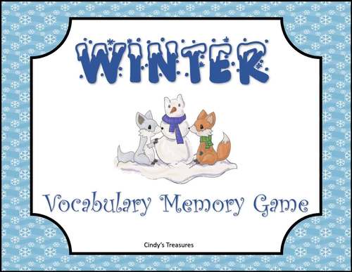 Winter Vocabulary Memory Game by Cindy's Treasures | TPT