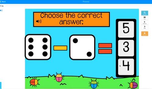 Boom Cards™ Dice Subtraction 1-6 Digital Task Cards | TPT