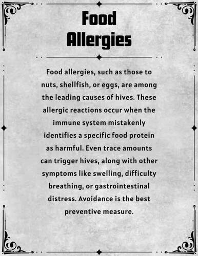 20 Posters Of The Most Common Allergies That Cause Hives PDF, 8.5x11 in.