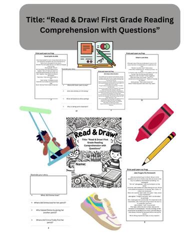 Read & Draw! First Grade Reading Comprehension with Questions by doaa ...