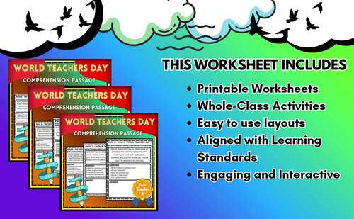 World Teachers’ Day Reading Comprehension & Activities | 20+ Pages ...