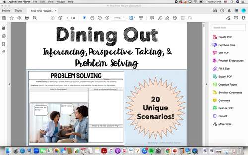 Dining Out Problem Solving, Inferencing, Perspective Taking Pragmatic ...