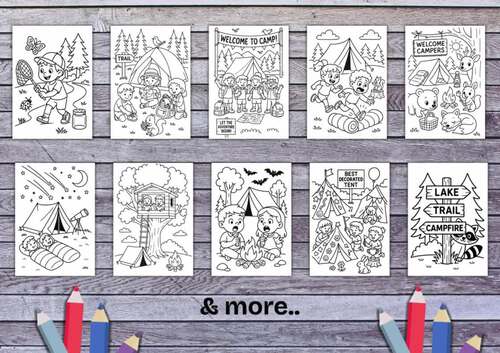 Campfire Fun: 30 Easy & Fun Camping-Themed Coloring Pages for Kids