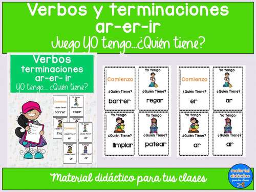 Verbos, Yo tengo...¿Quién tiene? - juegos- Spanish Resources verbs