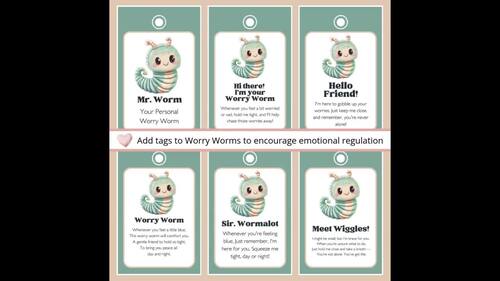 Worry Worm Printable Tags | Calming Cards for Kids | SEL & Mental ...