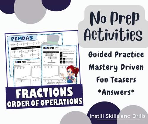 Order of Operations with Fractions Anchor Chart and Guided Practice ...