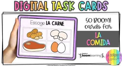 La Comida Digital Task Card Activity | BOOM Cards | Food by Senorita ...
