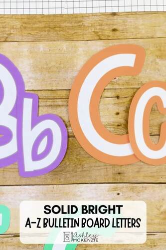 Solid Color Schemes A-Z Bulletin Board Letters, Punctuation, & Numbers ...