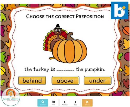 Thanksgiving Prepositions | Thanksgiving Activities | Thanksgiving Boom ...