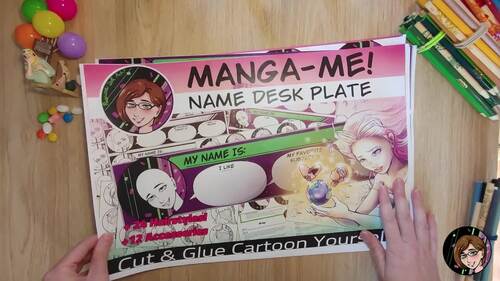 Editable Custom Desk Name Tags | Plates | Toppers | Anime Self Portraits