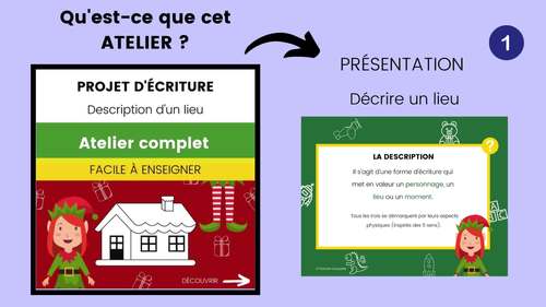 Décrire Lieu Lutins Projet Écriture Noël Clé en Main | TPT