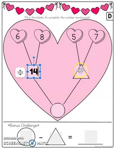 Valentine's Day Math Brain Teasers | Number Bonds | Digital & Printable