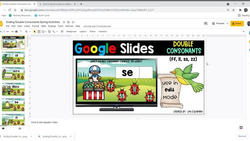 Double Consonants Google Slides Spring Activities (ff ll ss zz) | TPT