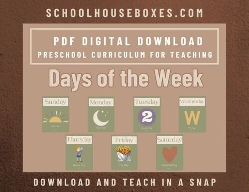 Day of the Week posters with memory symbols by School House Boxes