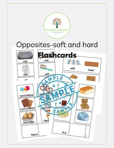 Opposites-Soft and Hard -Flashcards and Worksheets BUNDLE-ABLLS-R C24+G13)