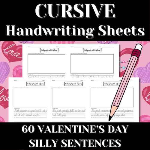 60 Silly Sentences for Valentine’s Day | Fun Cursive Handwriting ...