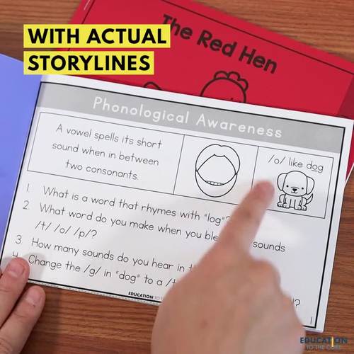 Science of Reading Decodable Readers Phonics Book for Short Vowels ...