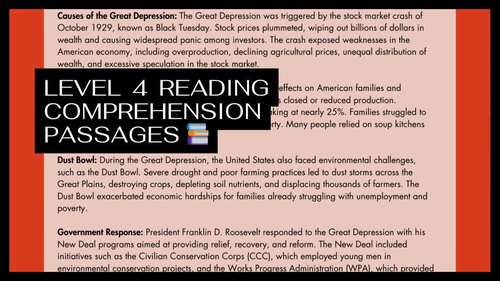Special Ed | Level 4 Fourth Grade Reading Comprehension | Progress ...
