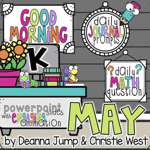Morning Journals for Kindergarten MAY NO PREP! Editable by Deanna Jump
