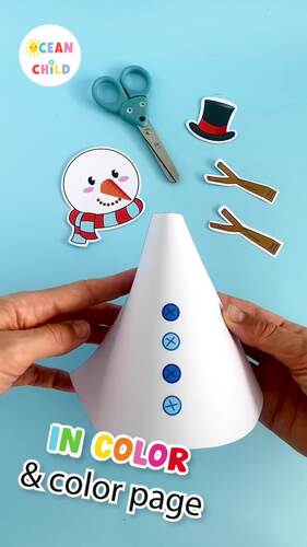 DIY Build A Snowman Winter Craft Template Coloring Page Low Prep Art ...