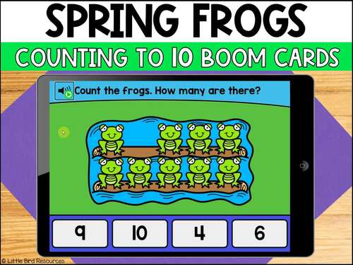 Spring Frog Counting to 10 Boom Cards | Numbers 1-10 Preschool Math ...