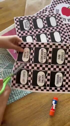 Sub Binder *Ready to Print for a binder* Chalkboard and Red Apple