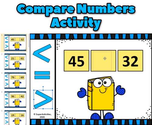 Comparing Numbers with 2 digit numbers, Distance Learning, Google Slides