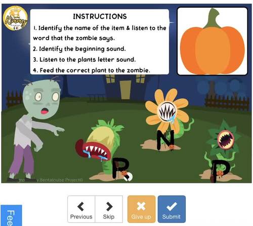 Halloween Initial Letter Sounds Boom Cards by Teacher Kimmy | TPT