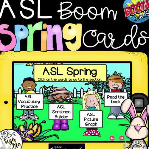 ASL Spring Boom Cards by Mrs Burgen's Sign Me Up | TPT