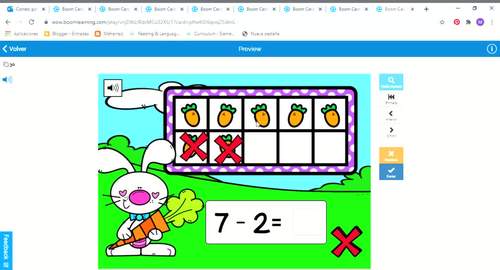 BOOM CARDS Pascua: Restas | Easter Subtraction Digital Resources in Spanish