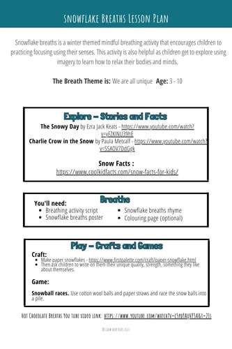 Snowflake Winter Mindfulness Breathing Activity. Posters and Imagery ...