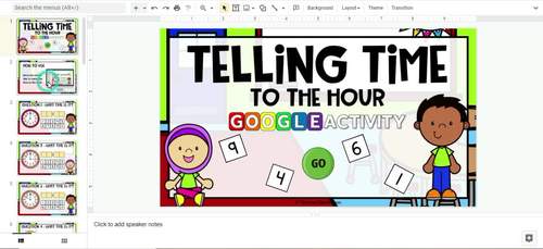 Telling Time to the Half Hour Google Activity | Analog Clocks | Center ...