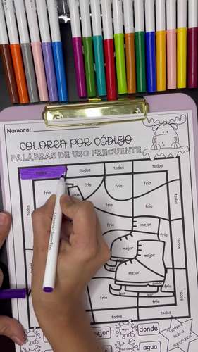 Colorea por Codigo | Palabras de Uso Frecuente | Invierno by Sra Tatiana