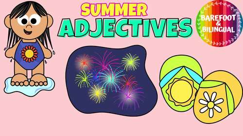Summer Adjectives Clipart - Grammar Clipart - Summer Vocabulary Images