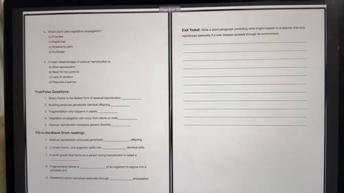 Investigating Asexual Reproduction- No-Prep Science Reading + Comprehension