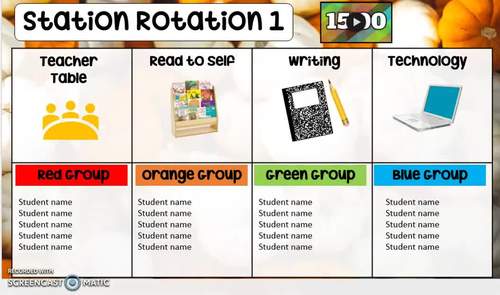 Reading Station Rotation Slides with Timers Editable PowerPoint | TPT