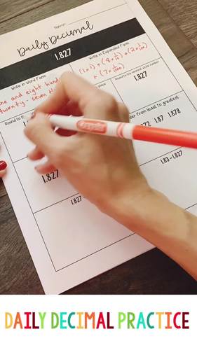 Daily Decimal: 50 Scaffolded Practice Pages | Distance Learning | TpT