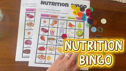 Nutrition Bingo Game for Kids | Food Groups & Healthy Eating Activity